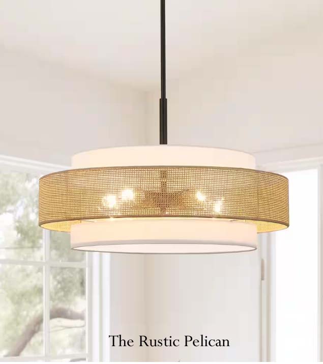 Modern Chandelier-Coastal-Boho-Farmhouse-Rattan-Light-FREE SHIPPING ...