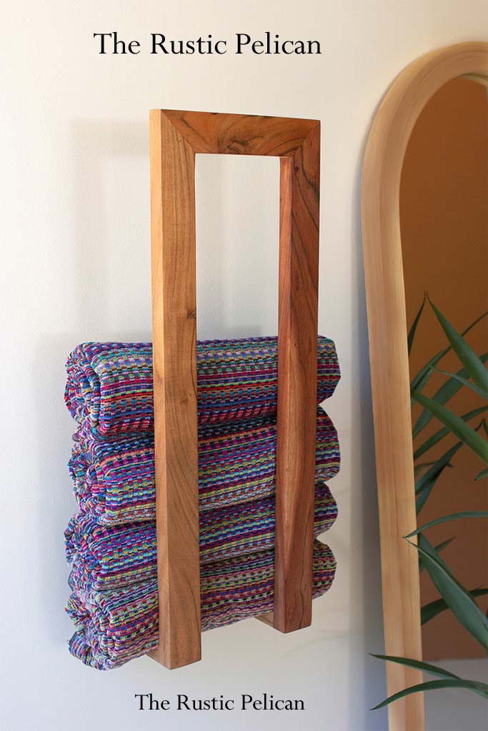 Towel Rack-Bath-Bathroom Decor-Wooden Towel Rack-Modern Bathroom Decor-Rustic - The Rustic Pelican