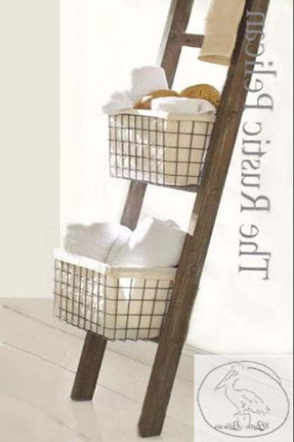 Ladder, Modern Farmhouse, Rustic, Bathroom, Bath, Wood Ladder, Storage ...