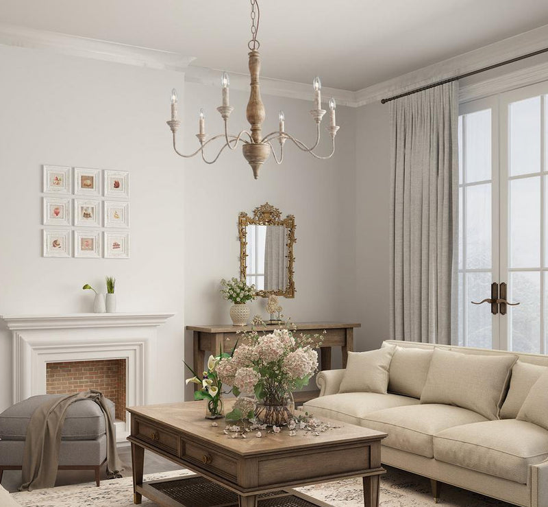 Modern-Farmhouse-Rustic-Wood-Coastal-Chandelier-Pendant Light-Free ...