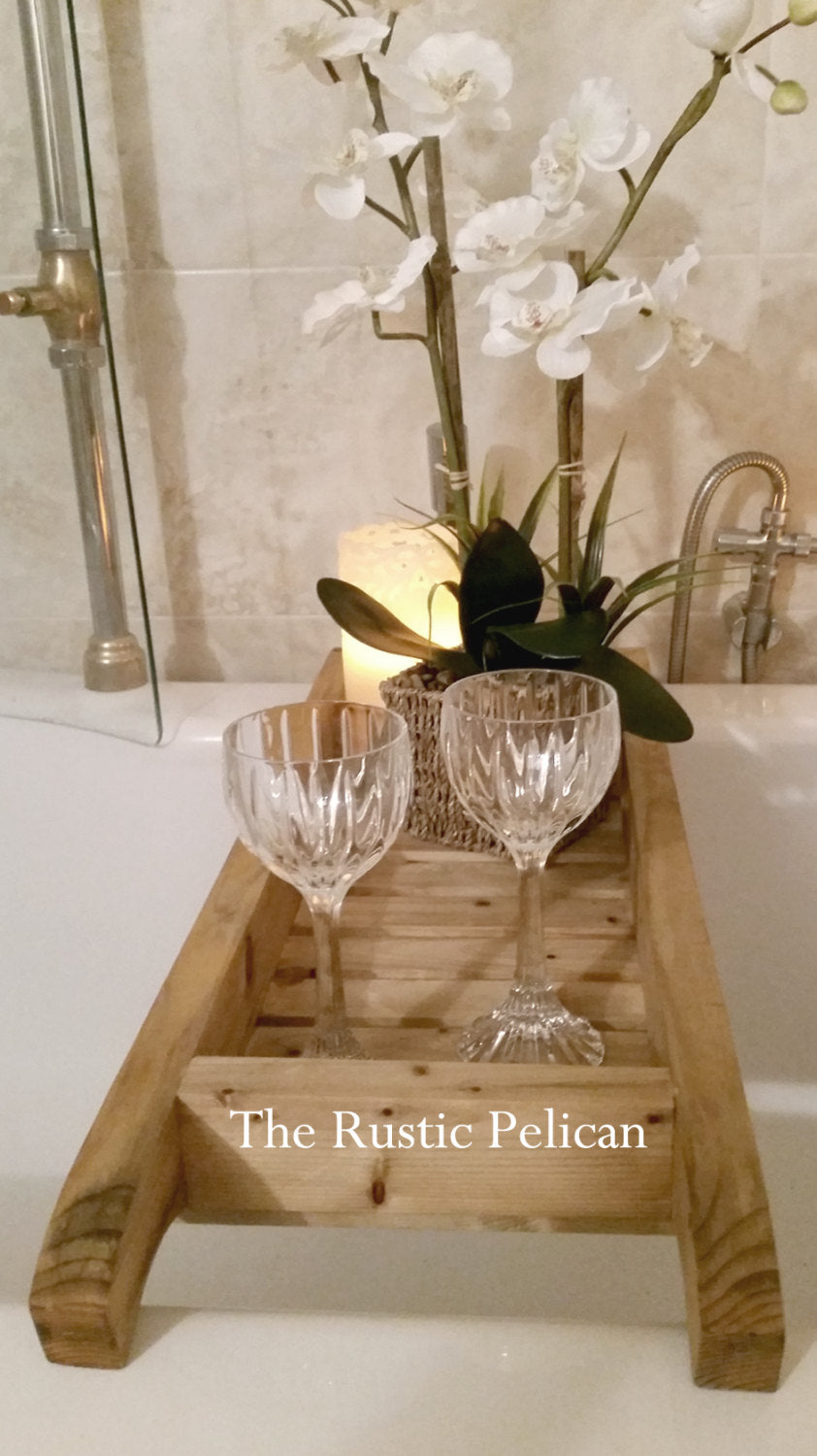 Sale-Modern Rustic Home Decor-Bath Tray-Shower Caddy-Free Shipping ...