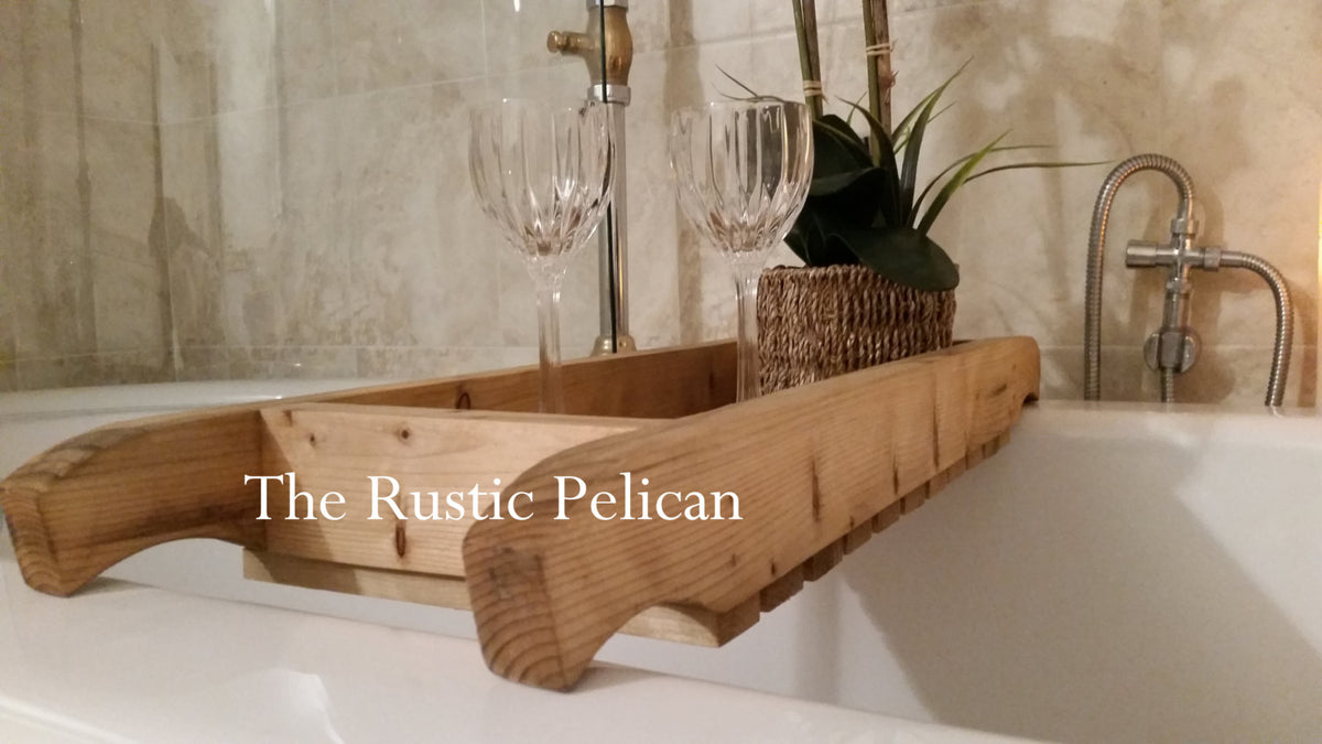 Sale-Modern Rustic Home Decor-Bath Tray-Shower Caddy-Free Shipping ...