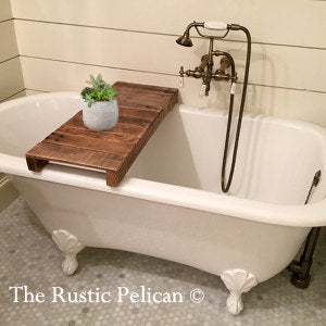 Bath Tray, Rustic, Farmhouse, Bath, Bathroom, Bath Shelf, Modern, Home ...