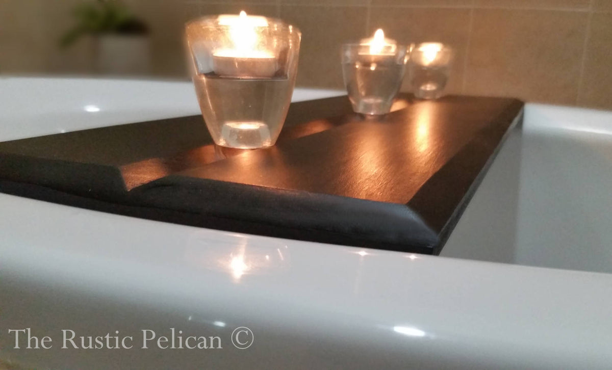 FREE SHIPPING! Modern Farmhouse Rustic Wood Bath Tray - The Rustic Pelican