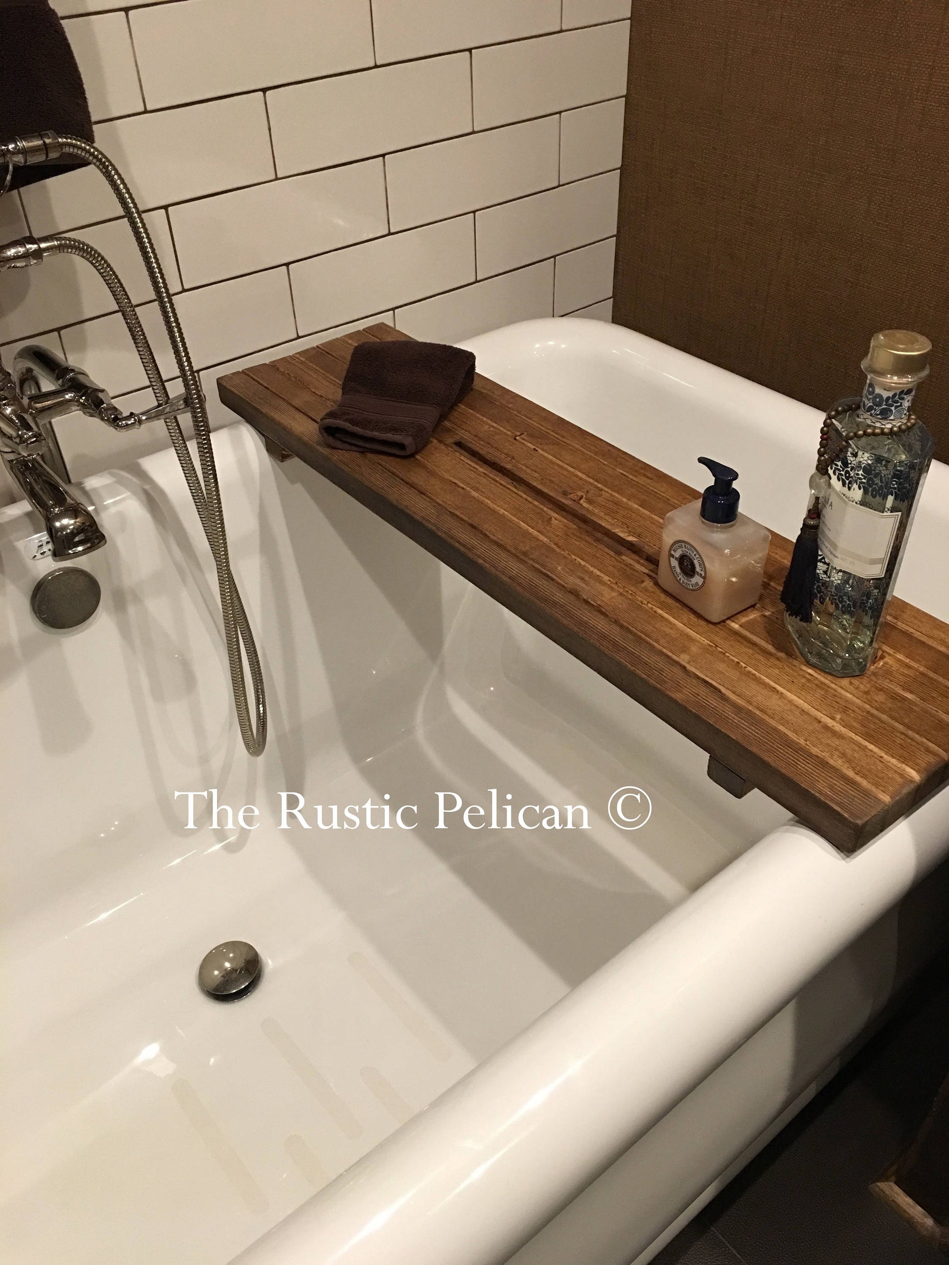 Rustic wooden bath Tray - Spa - The Rustic Pelican