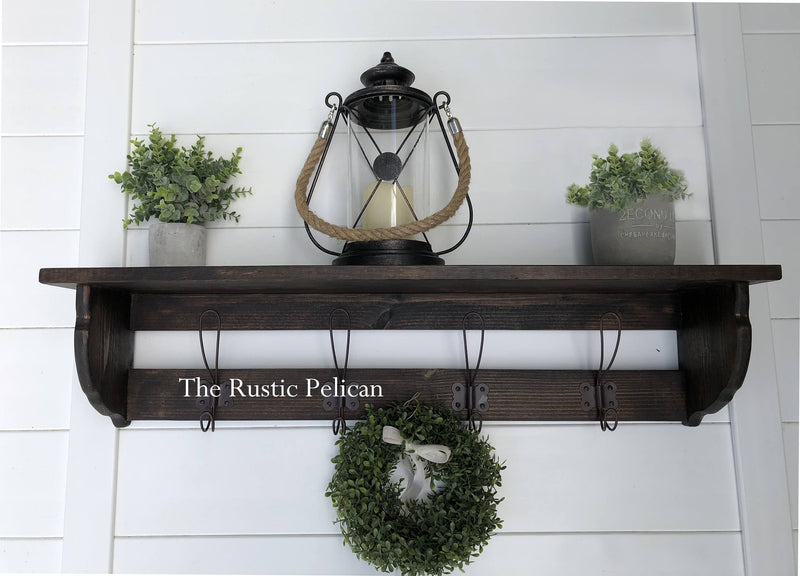 Modern Rustic-Coat Rack-Wood Shelf-EntrywayDecor-Farmhouse Decor-Free ...