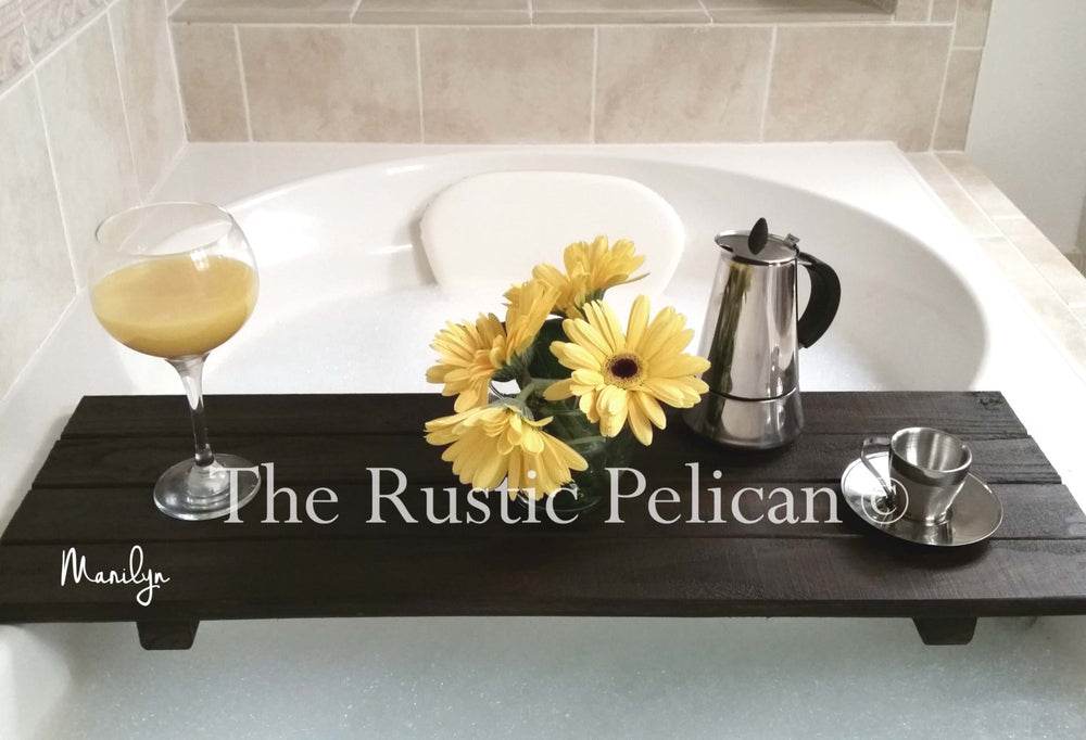 Rustic Bath tray, wood bath caddy - The Rustic Pelican