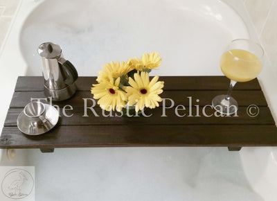 Rustic Bath tray, wood bath caddy - The Rustic Pelican